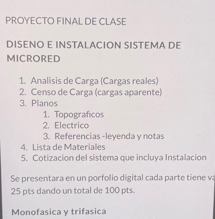 PROYECTO FINAL DE CLASE DISENO E INSTALACION SISTEMA | Chegg.com