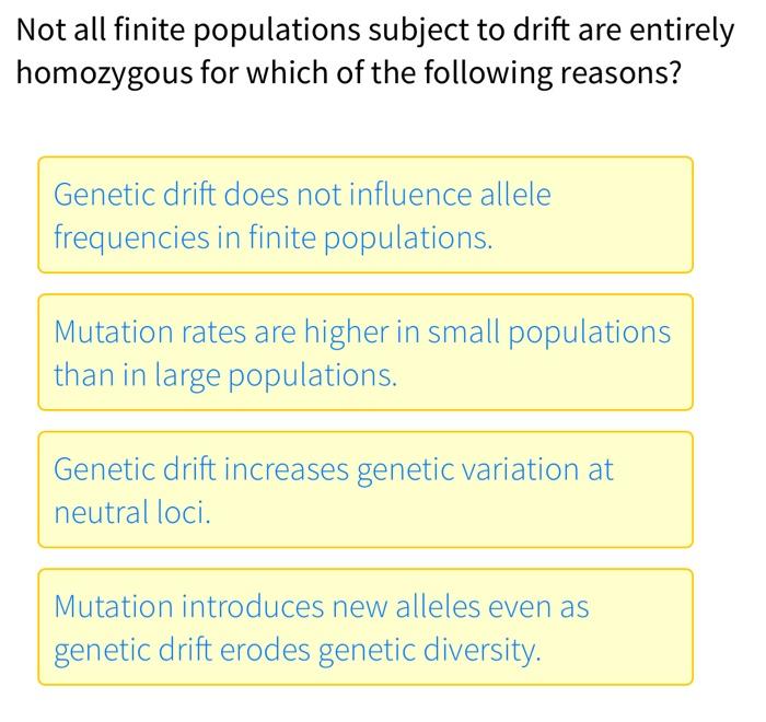 Solved Not All Finite Populations Subject To Drift Are
