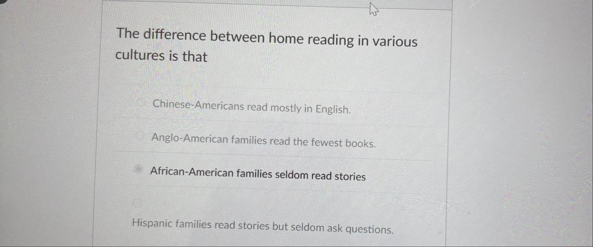 Solved The difference between home reading in various | Chegg.com