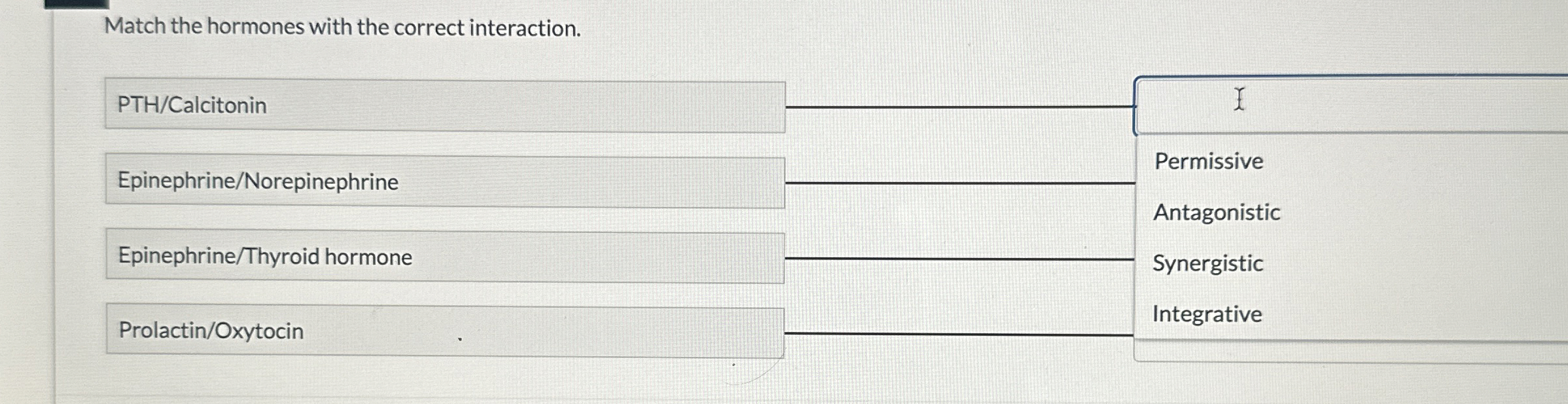 Solved Match the hormones with the correct | Chegg.com