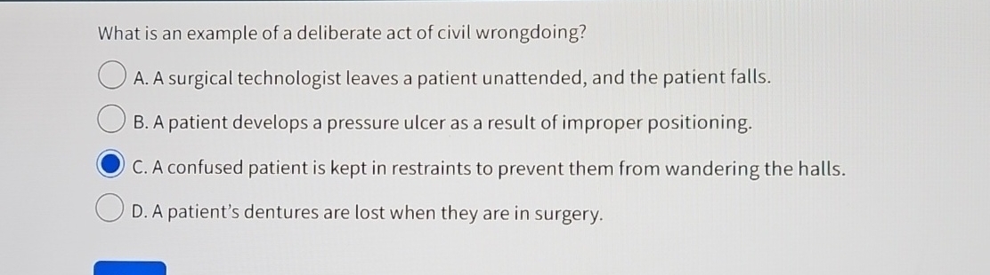 Solved What is an example of a deliberate act of civil | Chegg.com