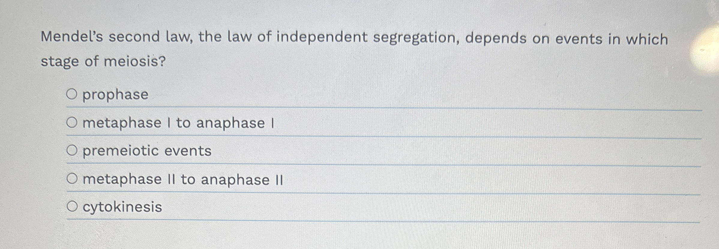 Mendel's second law, the law of independent | Chegg.com