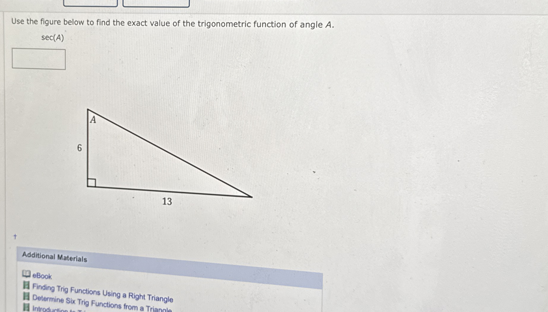 Use the figure below to find the exact value of the | Chegg.com