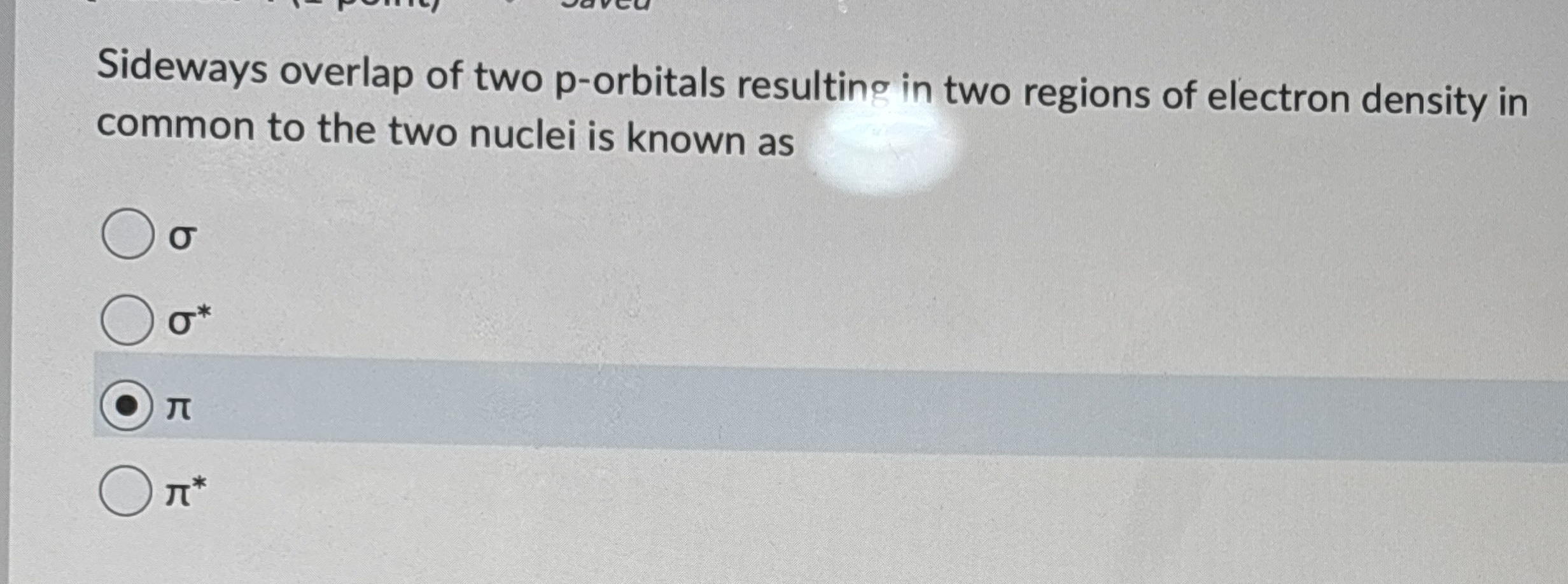 Solved Sideways overlap of two p-orbitals resulting in two | Chegg.com