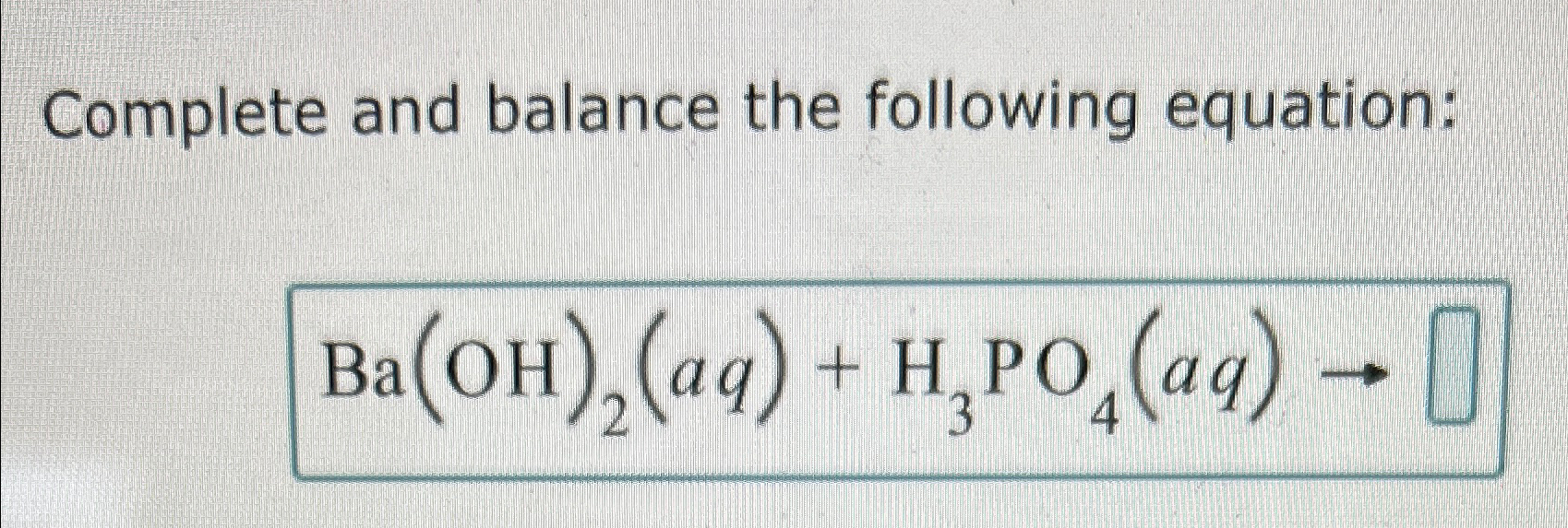 Solved Complete and balance the following | Chegg.com