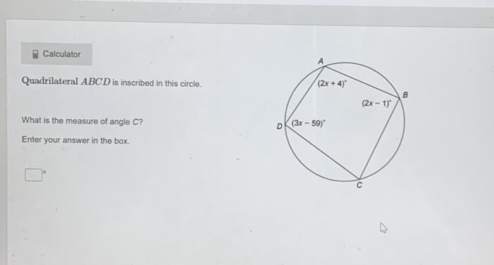 Solved Calculator A Quadrilateral ABCD is inscribed in this | Chegg.com