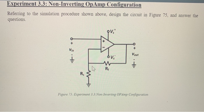 Experiment 3.3: Non-Inverting OpAmp Configuration | Chegg.com