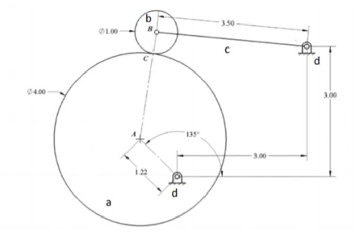 Solved after drawing the mechanism into a convenient scale | Chegg.com