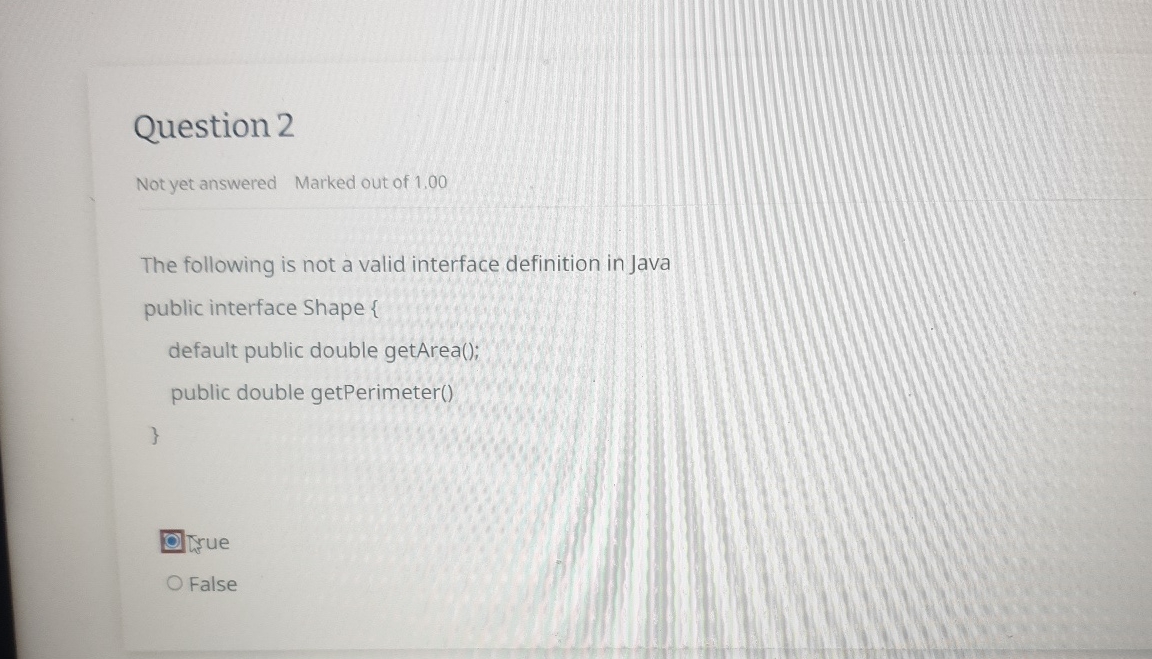 Solved Question 2Not yet answered Marked out of 1,00The | Chegg.com