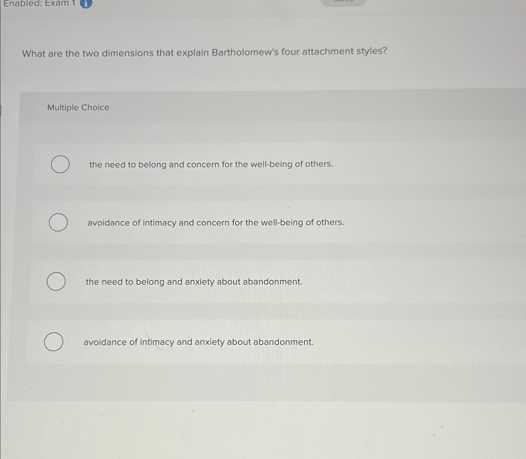 Solved Enabled: Exam 1 (iWhat are the two dimensions that | Chegg.com