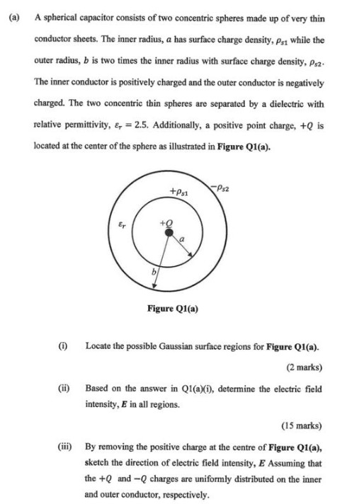 Solved help (a) ﻿A spherical capacitor consists of two | Chegg.com