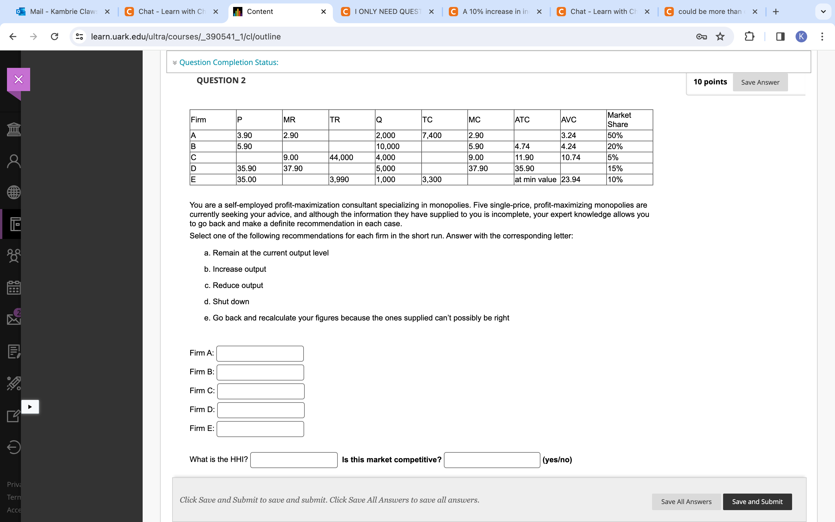 Solved QUESTION 2You are a self-employed profit-maximization | Chegg.com