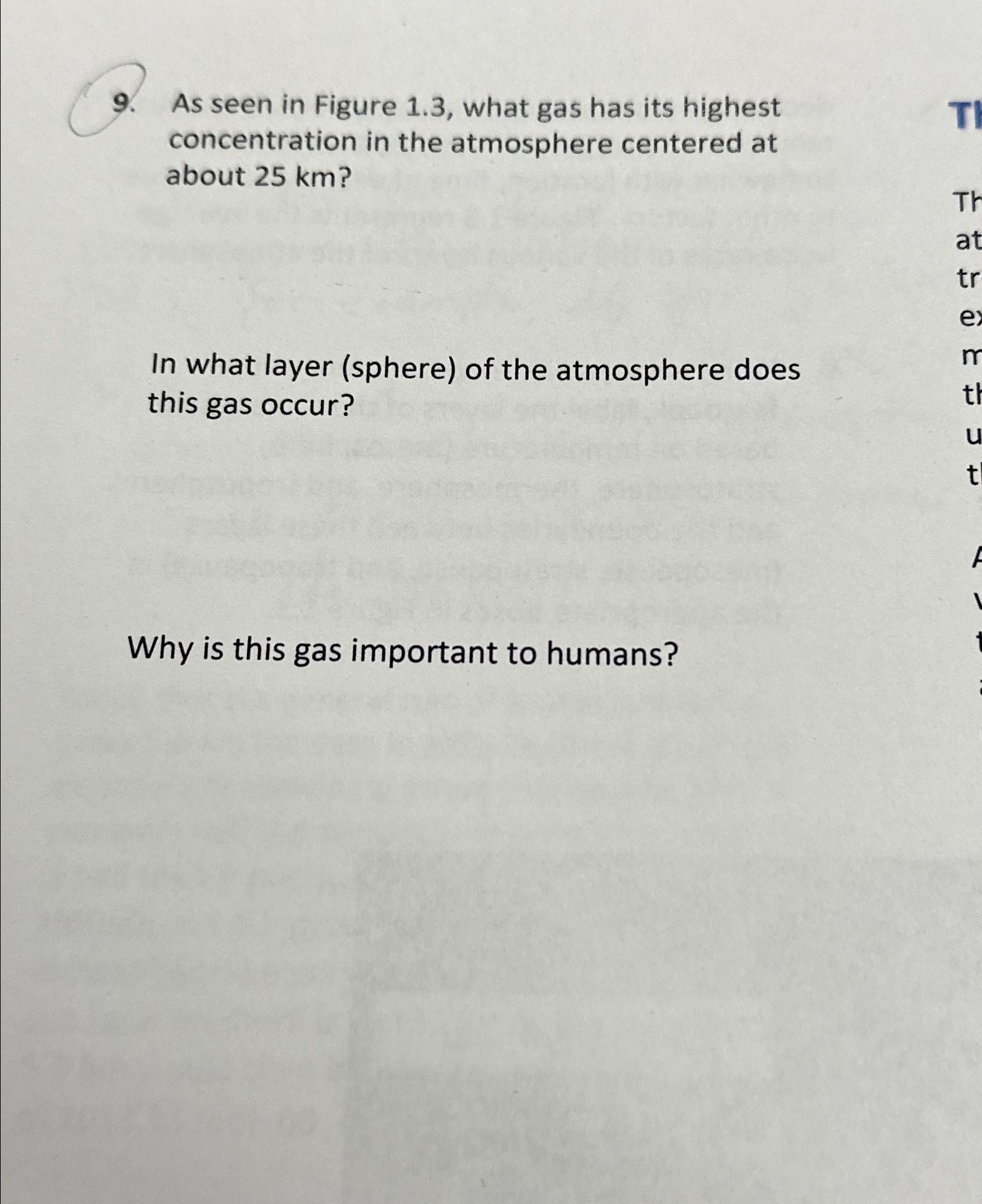 Solved As seen in Figure 1.3, ﻿what gas has its highest | Chegg.com