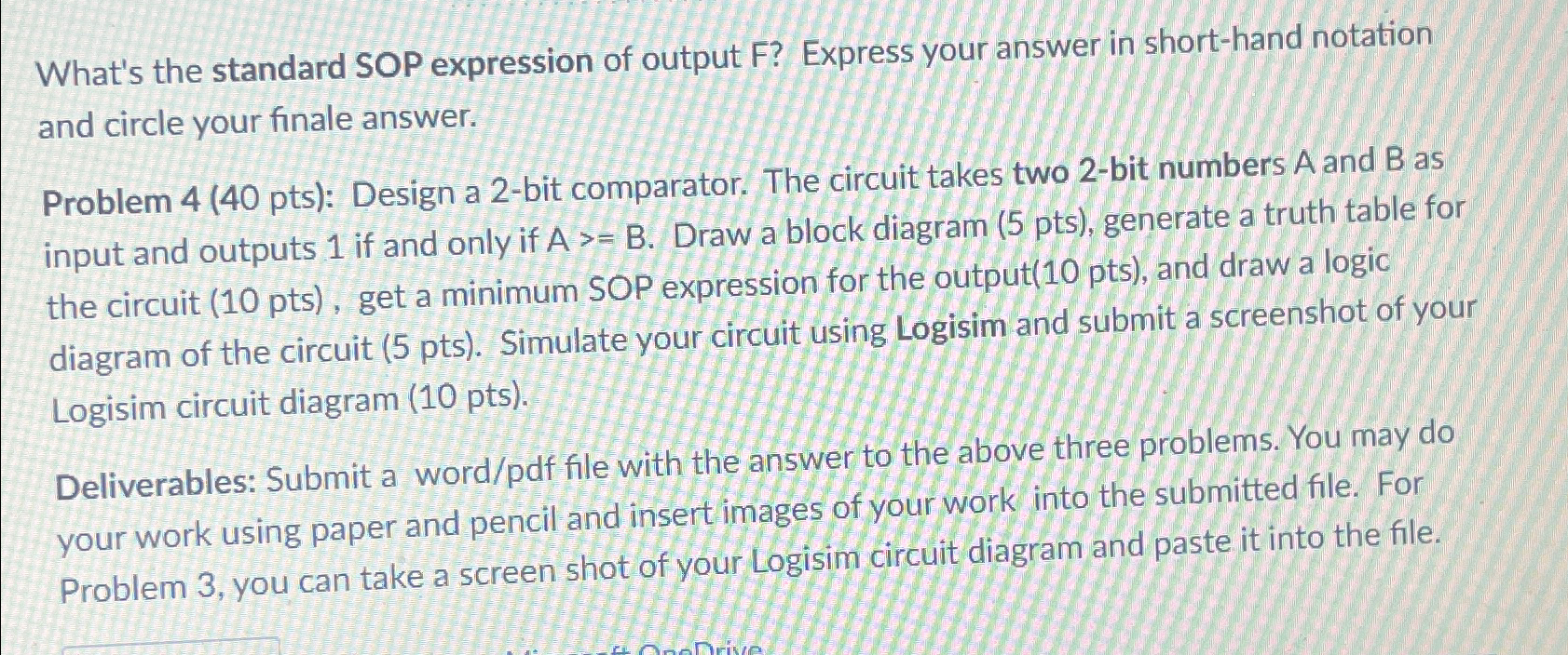 Solved Problem 1 (20 ﻿pts): Consider the following Boolean | Chegg.com