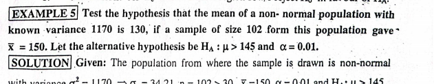 Solved EXAMPLE 5 ﻿Test the hypothesis that the mean of a | Chegg.com