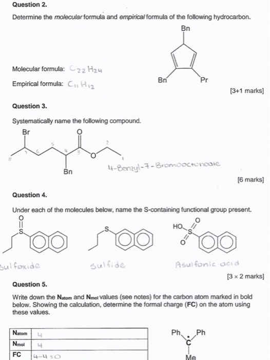 Solved Question 2. Determine the molecular formula and | Chegg.com