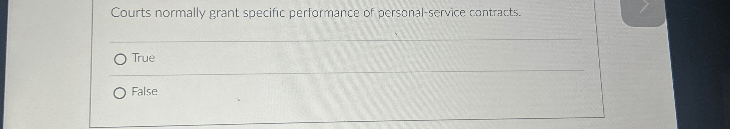 Solved Courts normally grant specific performance of | Chegg.com