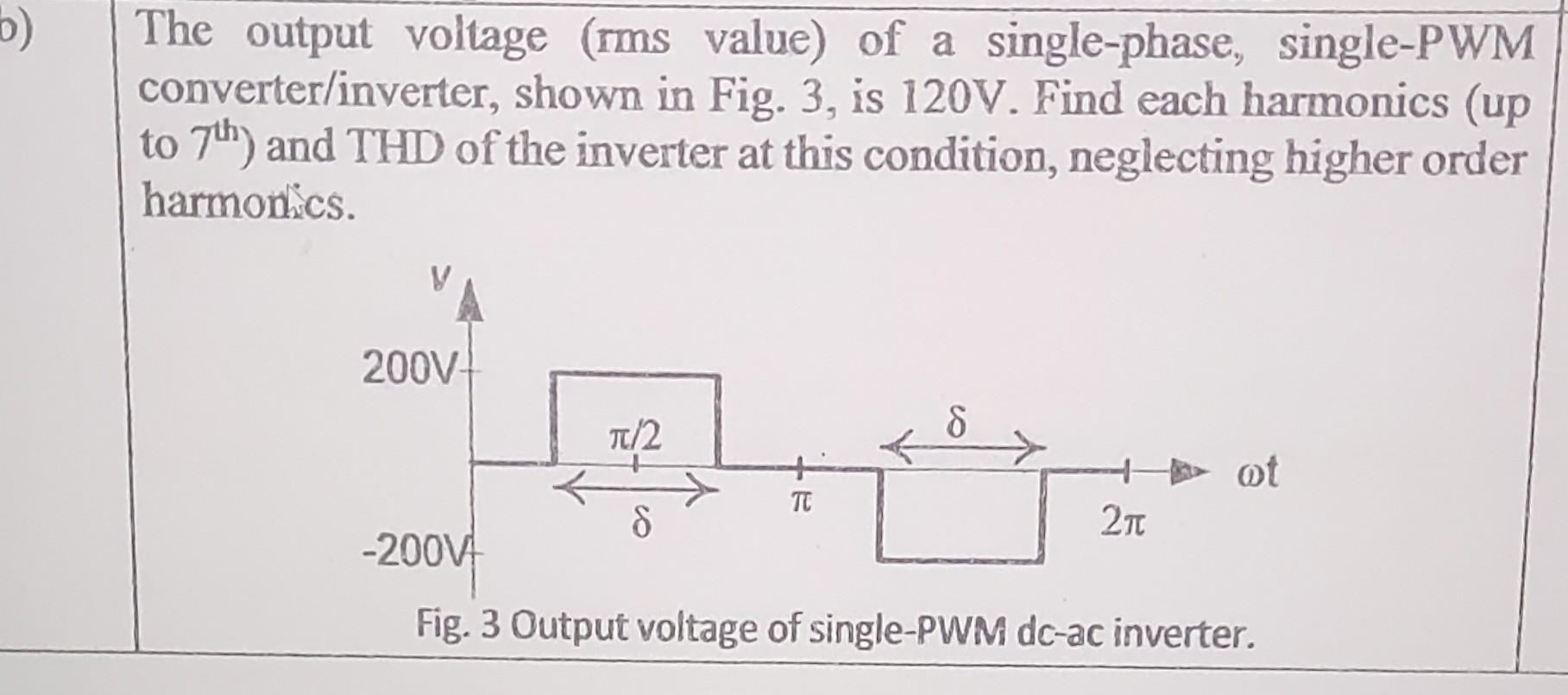 Solved The output voltage (rms value) of a single-phase, | Chegg.com