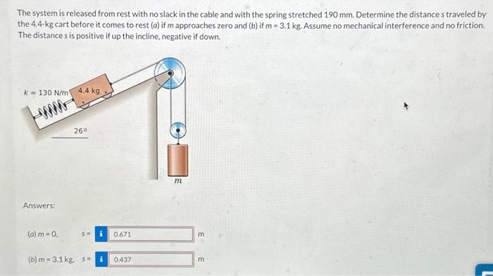 Solved The system is released from rest with no slack in the | Chegg.com