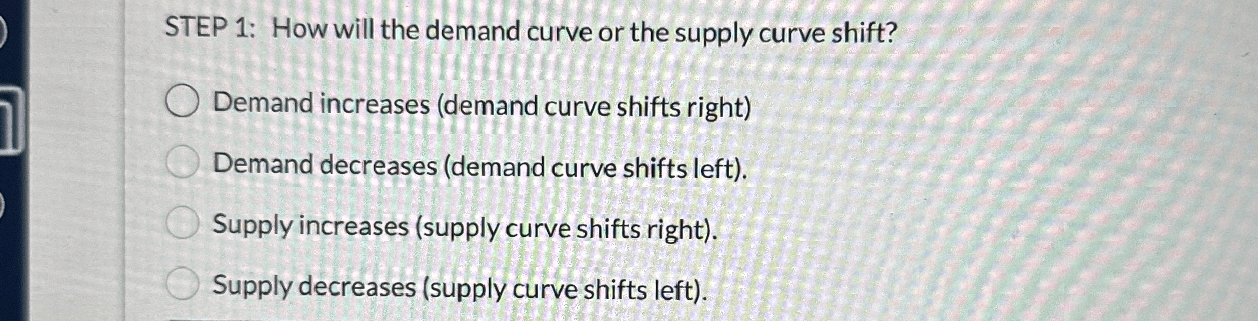 Solved STEP 1: How will the demand curve or the supply curve | Chegg.com