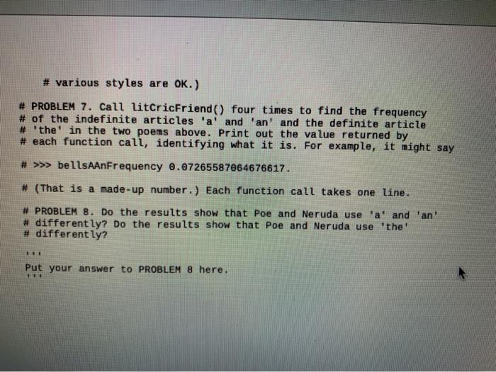 Solved import string def litcricFriend(wordList, text): | Chegg.com
