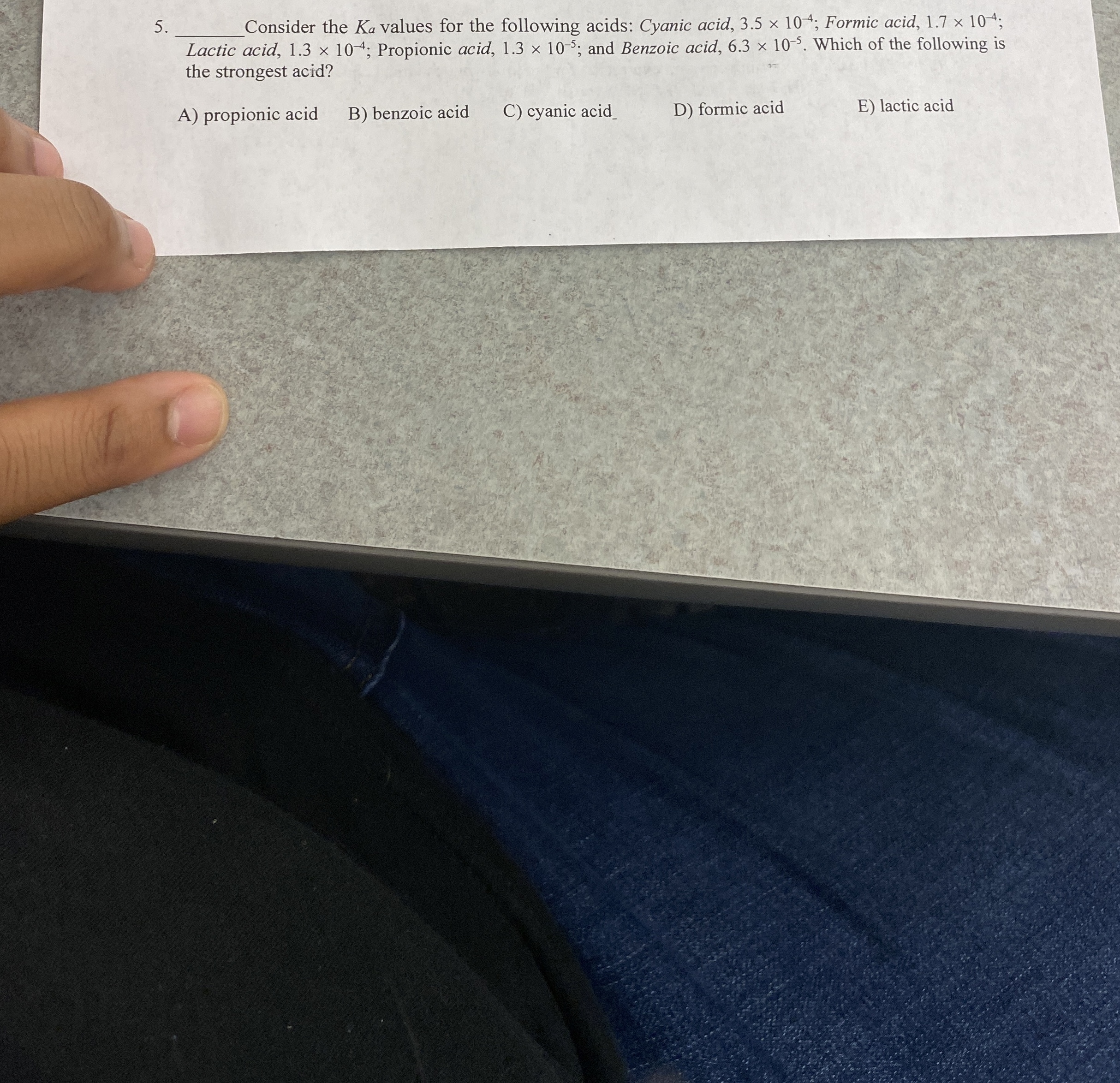 Solved q, ﻿Consider the Ka ﻿values for the following acids: | Chegg.com