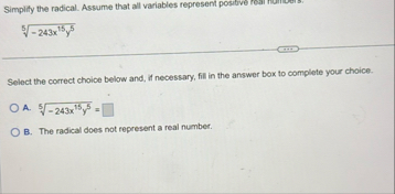 Solved Simplify the radical. Assume that all variables | Chegg.com