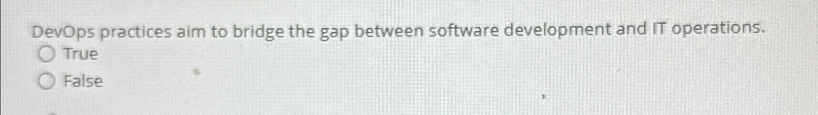 Solved DevOps practices aim to bridge the gap between | Chegg.com