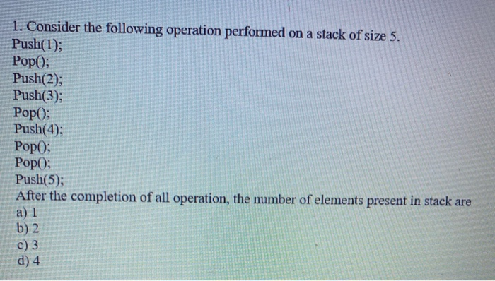 Solved 1. Consider the following operation performed on a | Chegg.com