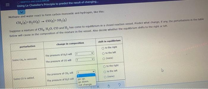 Solved Using Le Chatelier's Principle to predict the result | Chegg.com