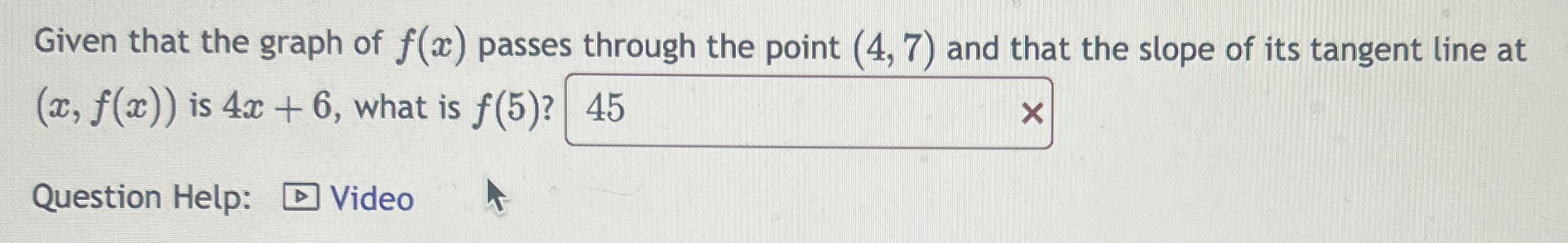 Solved Given that the graph of f(x) ﻿passes through the | Chegg.com