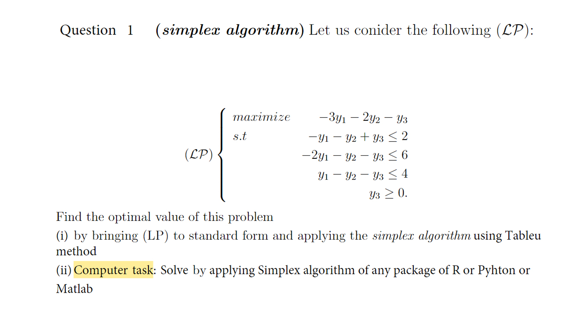 Solved Solve part 1 ﻿by hand with steps, Then write the code | Chegg.com