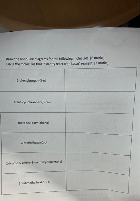 [Solved]: 3. Draw the bond-line diagrams for the following