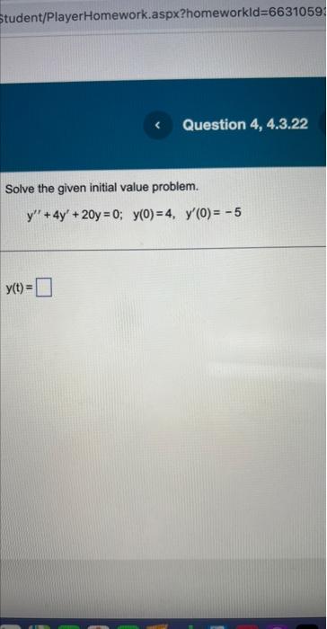 Solved Solve the given initial value problem. | Chegg.com