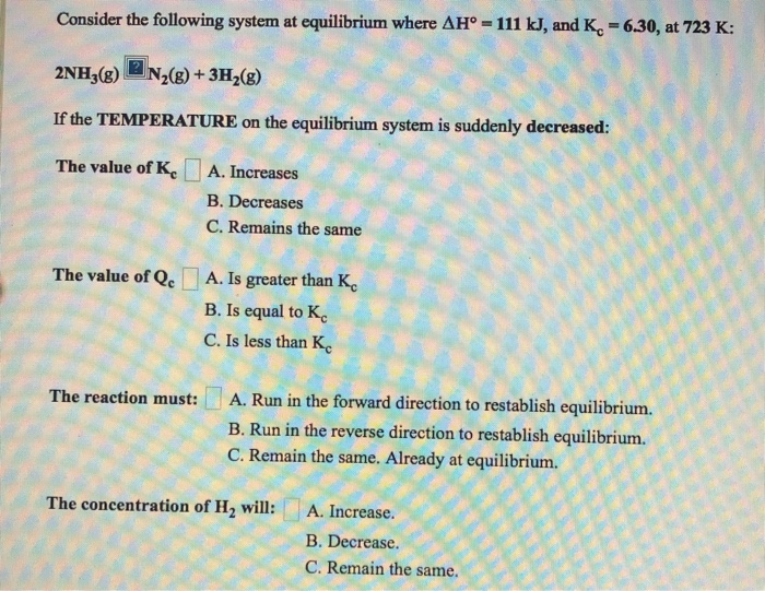 Solved Consider the following system at equilibrium where | Chegg.com