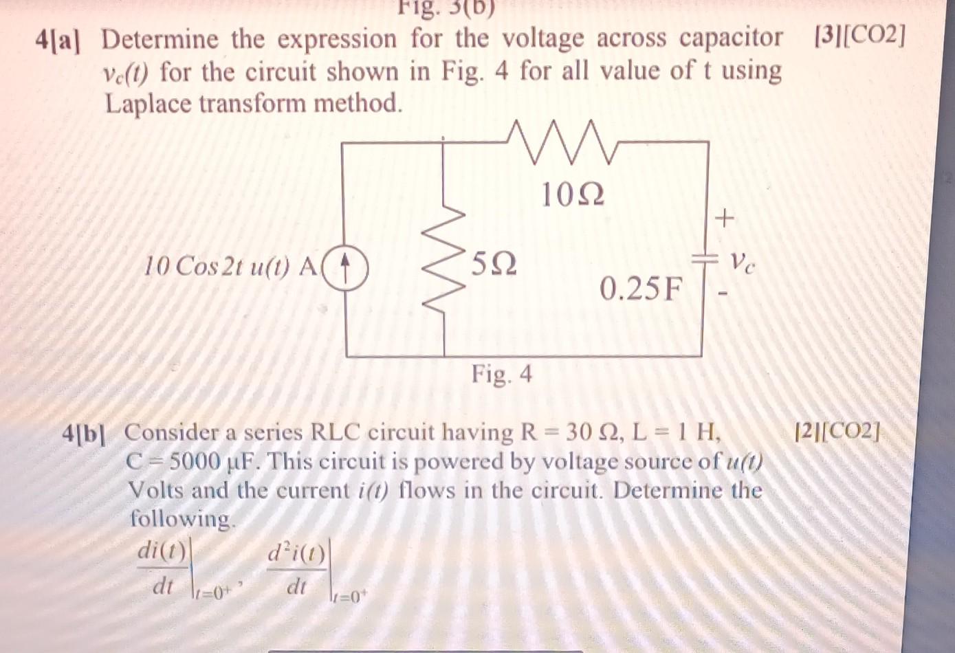 Solved 4[ a] Determine the expression for the voltage across | Chegg.com