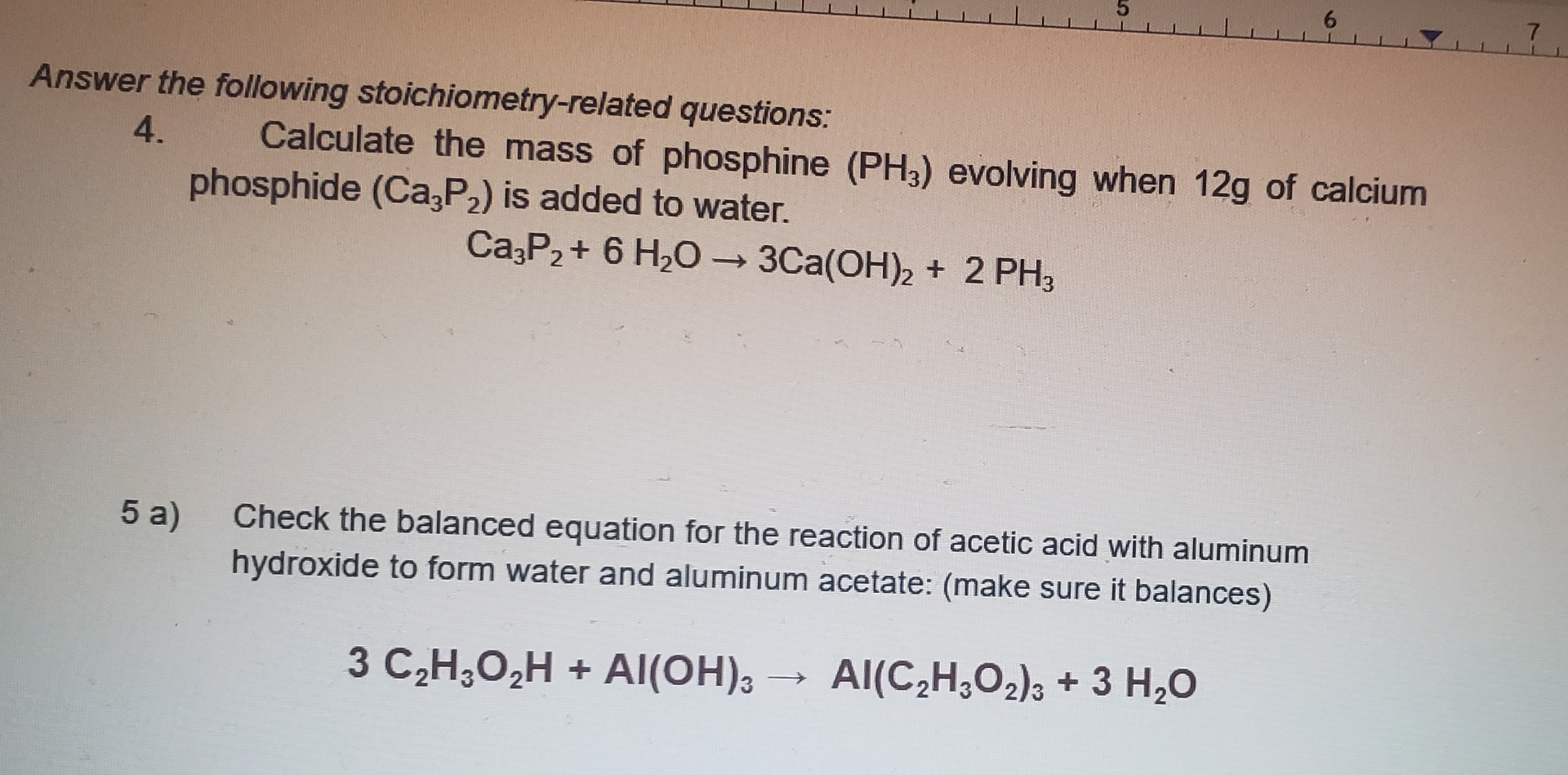 Solved by an EXPERT Answer the following stoichiometry-related | Chegg.com