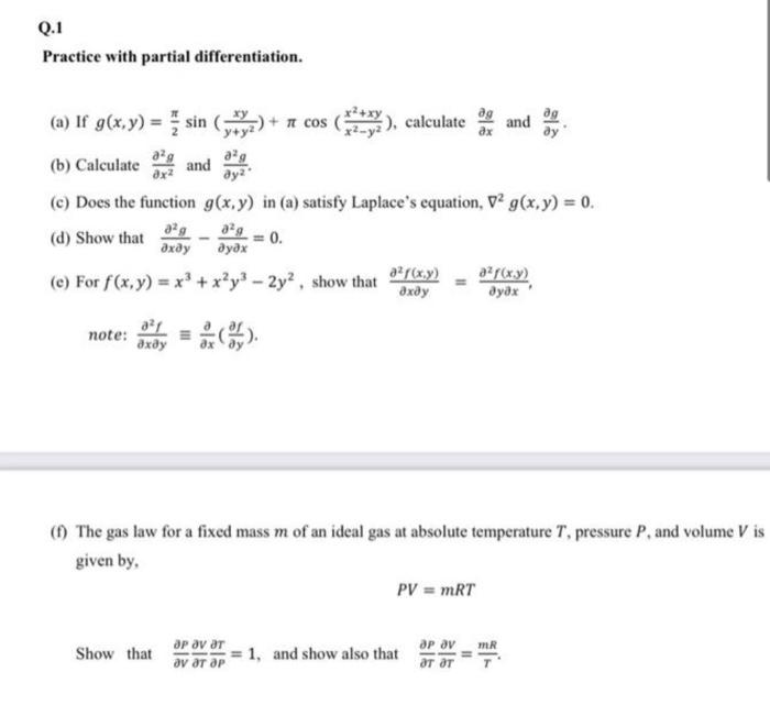 Solved Practice with partial differentiation. (a) If | Chegg.com
