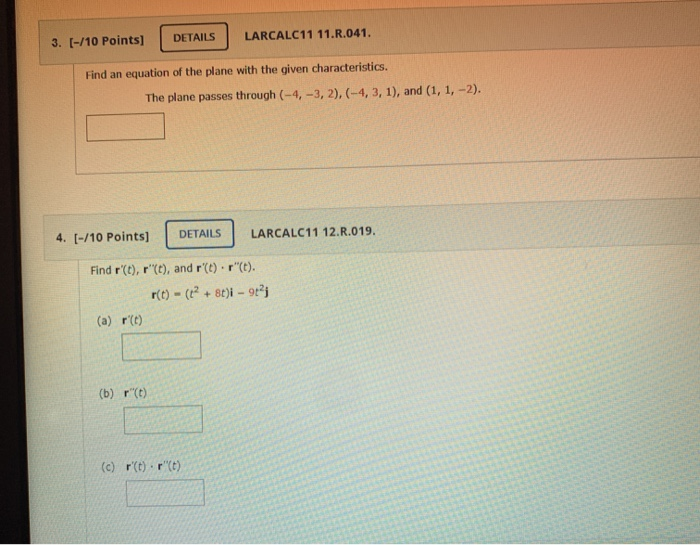 Solved DETAILS 3. [-/10 Points) LARCALC11 11.R.041. Find an | Chegg.com Solved DETAILS 3. [-/10 Points) LARCALC11 11.R.041. Find an | Chegg.com