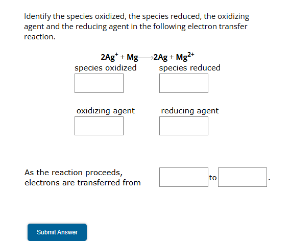 Solved Identify the species oxidized, the species reduced, | Chegg.com