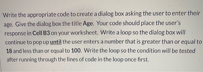 Solved Write the appropriate code to create a dialog box | Chegg.com