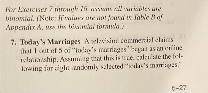 Solved For Exercises 7 through 16, assume all variables are | Chegg.com
