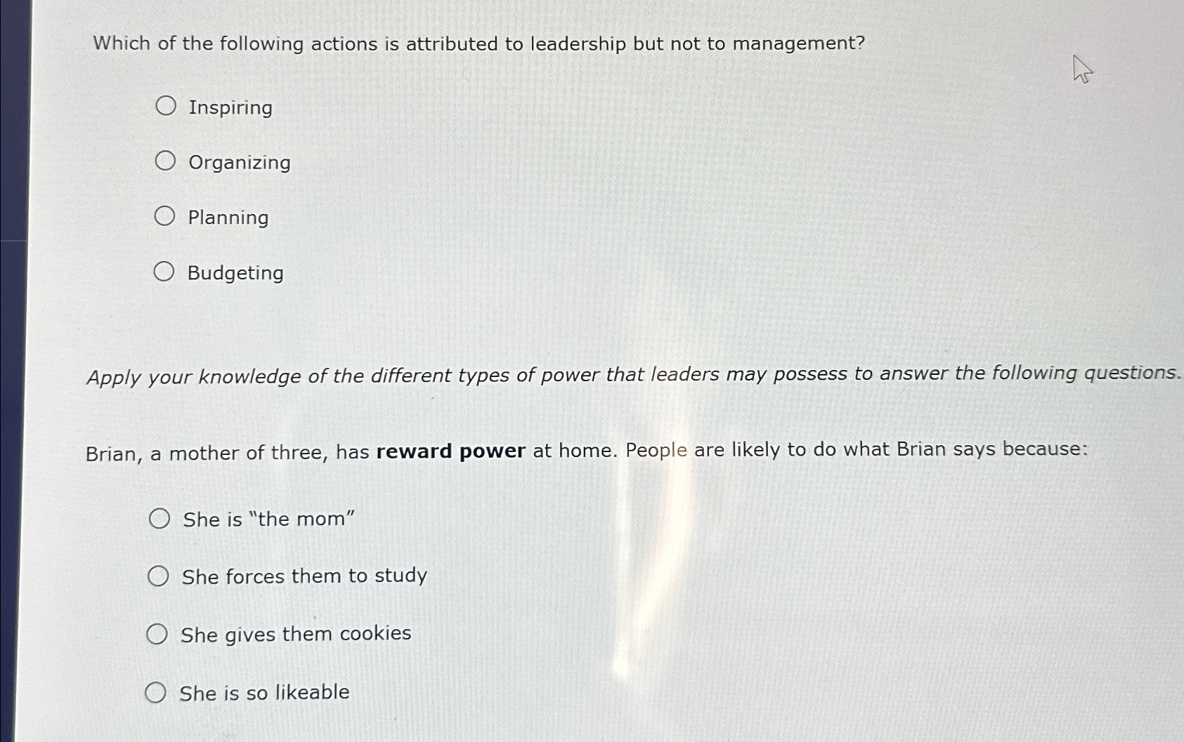 Solved Which of the following actions is attributed to | Chegg.com