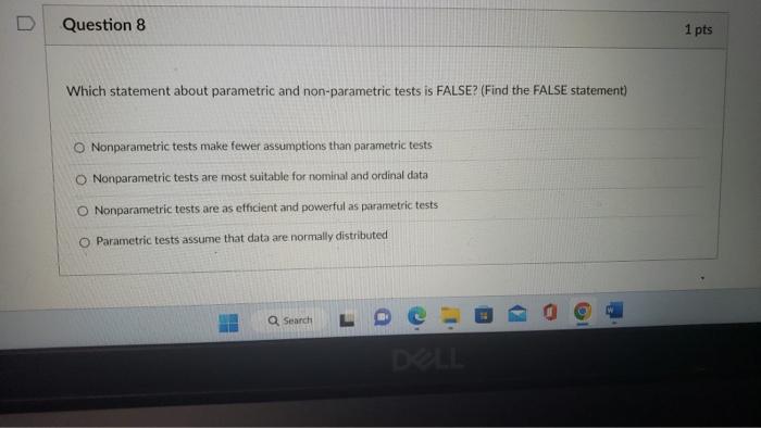 Solved Which statement about parametric and non-parametric | Chegg.com