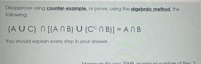 Solved Disapprove using counter-example, or prove, using the | Chegg.com