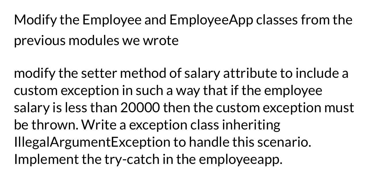 Solved Modify the Employee and EmployeeApp classes from the | Chegg.com
