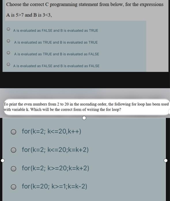 Solved Choose The Correct C Programming Statement From 8969