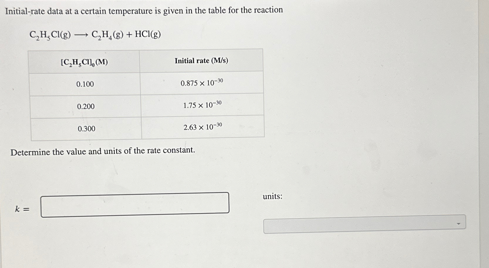 Solved Initial Rate Data At A Certain Temperature Is Given