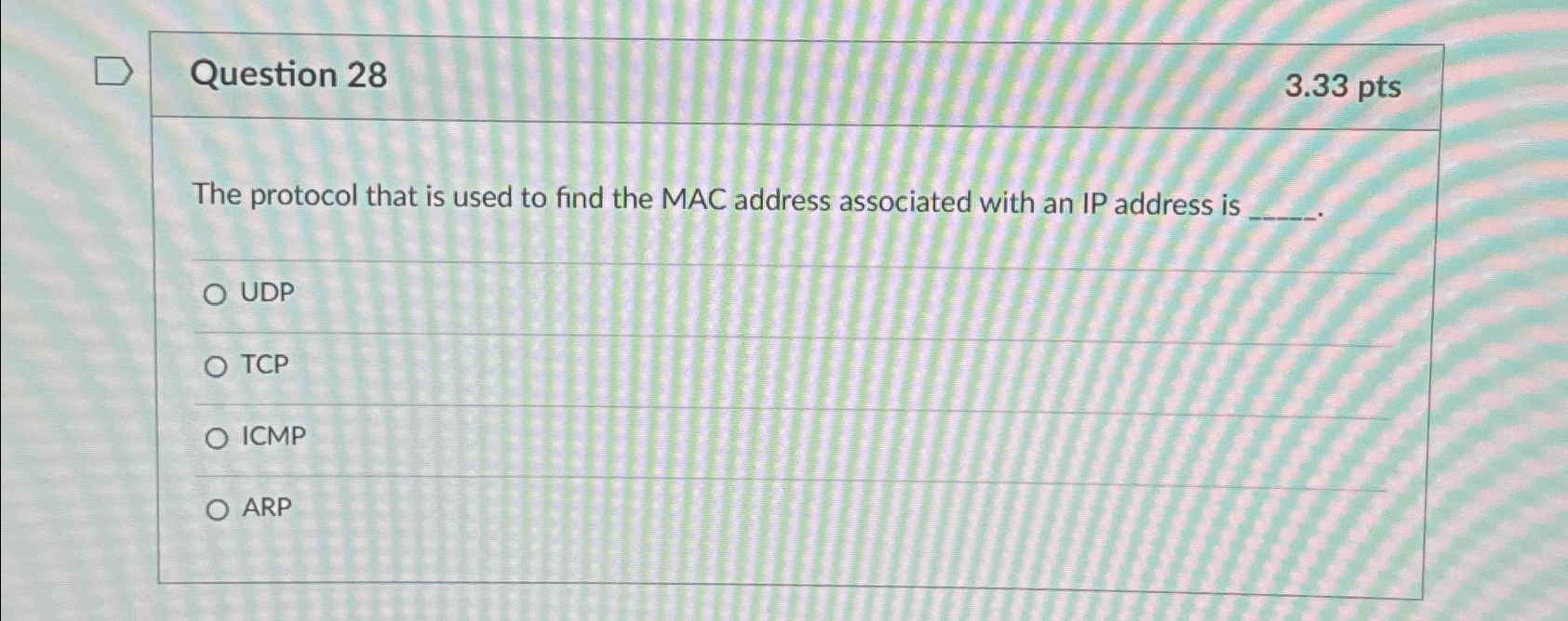 Solved Question 283.33 ﻿ptsThe protocol that is used to find | Chegg.com