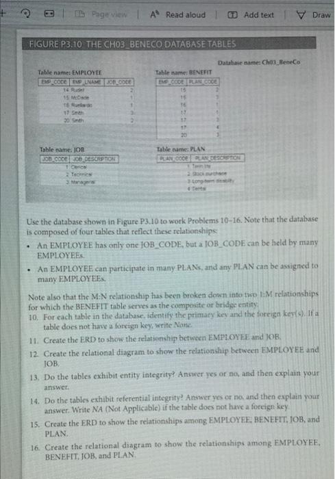 Solved Use the database shown in Figure P3.10 to work | Chegg.com